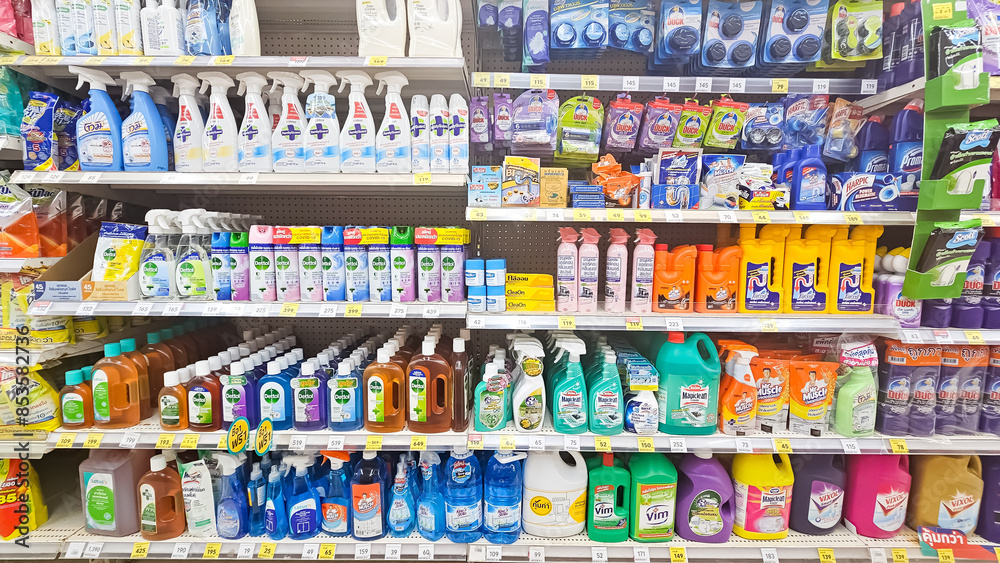 Foto de A rich assortment of household display process chemicals ...