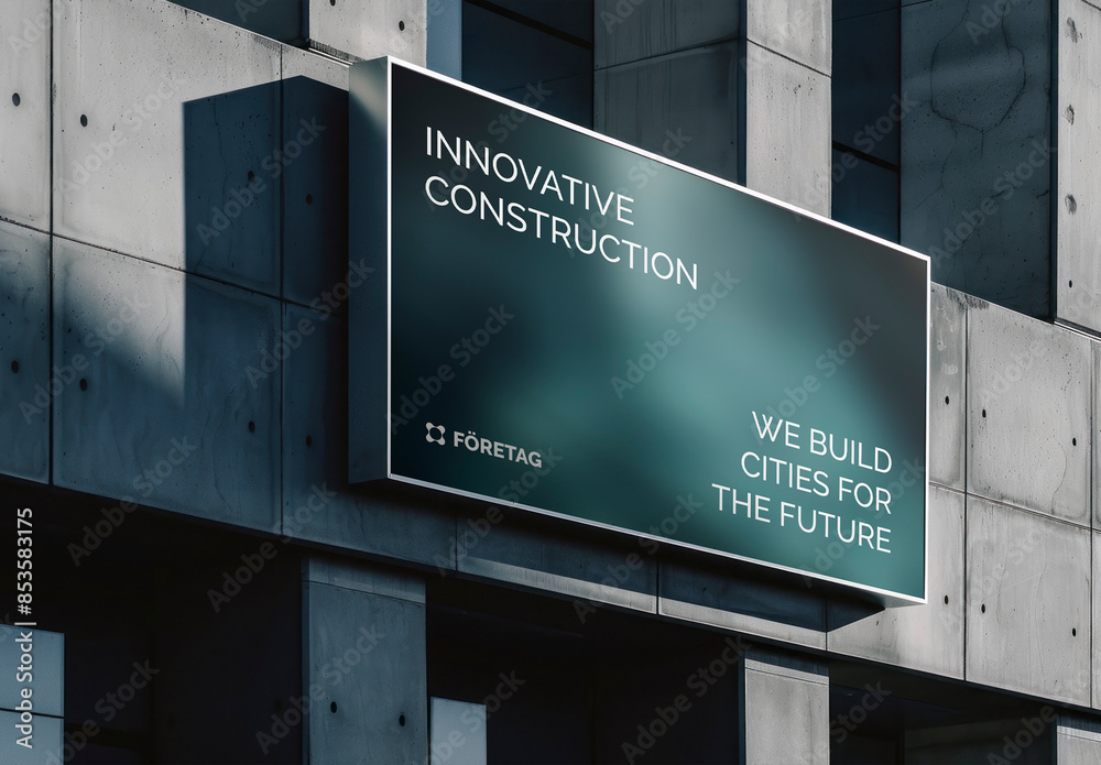 White Rectangle Sign Mockup With Generative AI Stock Template | Adobe Stock