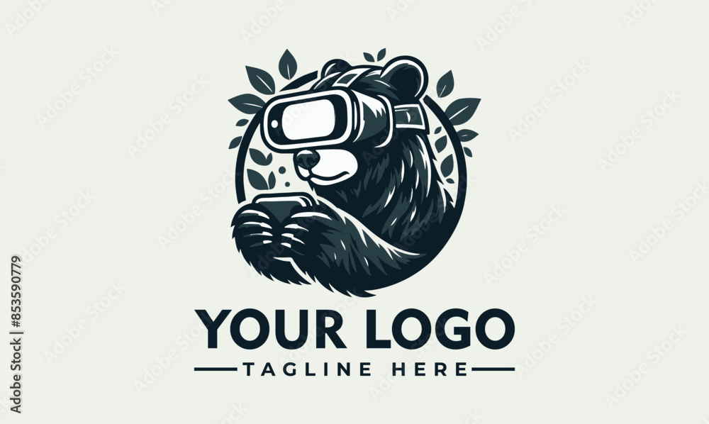 Bear VR Vector Logo A Timeless Design for Gaming, Technology, and ...