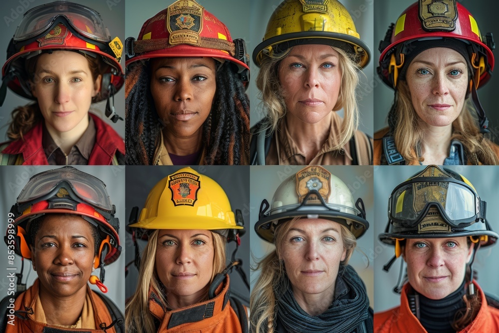 A powerful and diverse group portrait of female firefighters ...