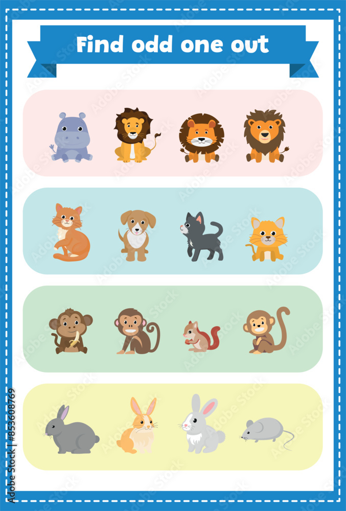 odd one out game for kids spot the illustration that looks different to ...