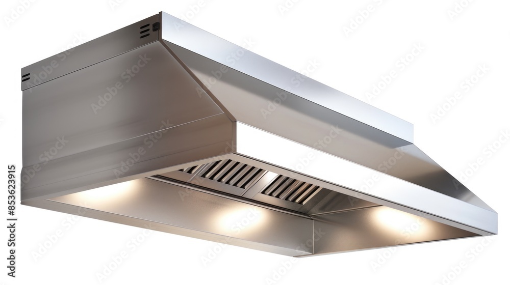 A modern kitchen appliance with three exhaust fans for efficient ...