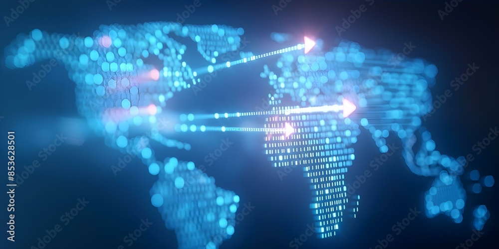 Highlighting Global Dynamics Arrows on World Map Showing International ...