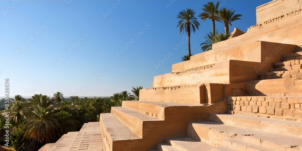 The Ancient Hanging Gardens of Babylon Terraced Marvel in Present-Day ...