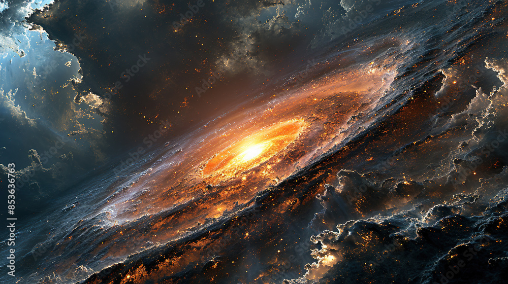 Black Hole With Colorful Galaxies Spinning Around It Quasars Are ...