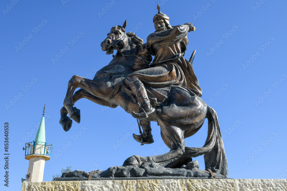 Equestrian statue of Saladin at Karak in Jordan Stock Photo | Adobe Stock