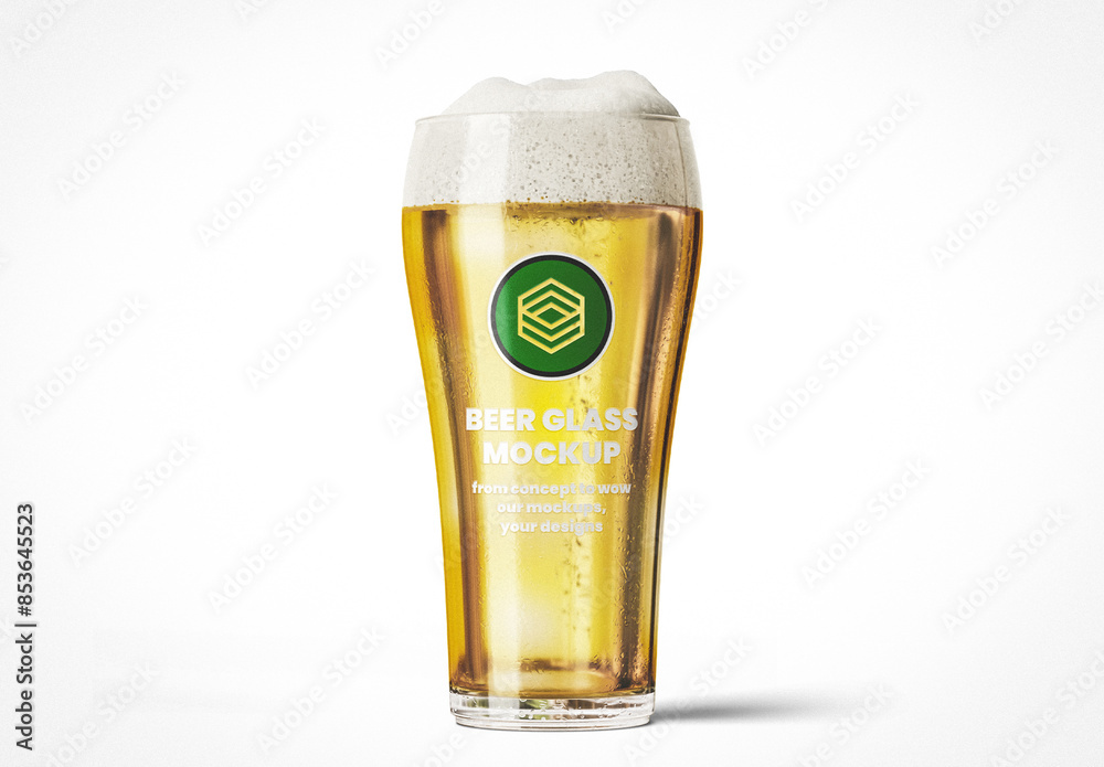 Classic Beer Glass Mockup Stock Template | Adobe Stock