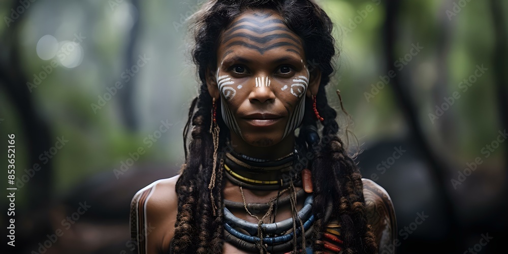 Australian Aboriginal Woman in Traditional Attire A Portrait in a ...