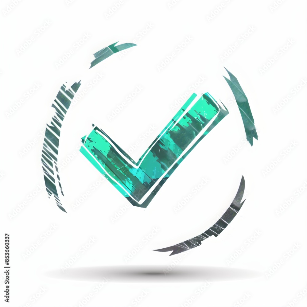 Check mark icon isolated on white background. Green tick, check list ...