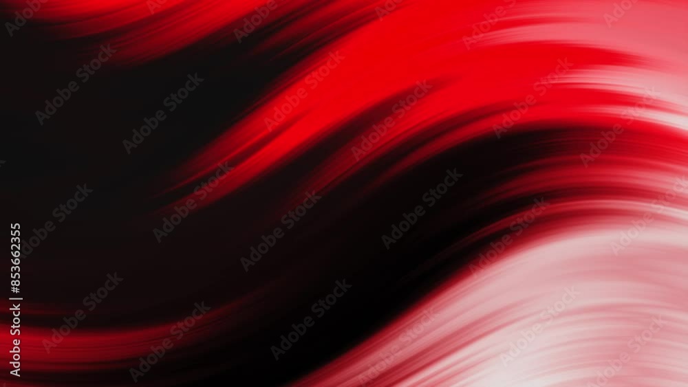 Abstract animated background in red and black with moving wavy lines ...