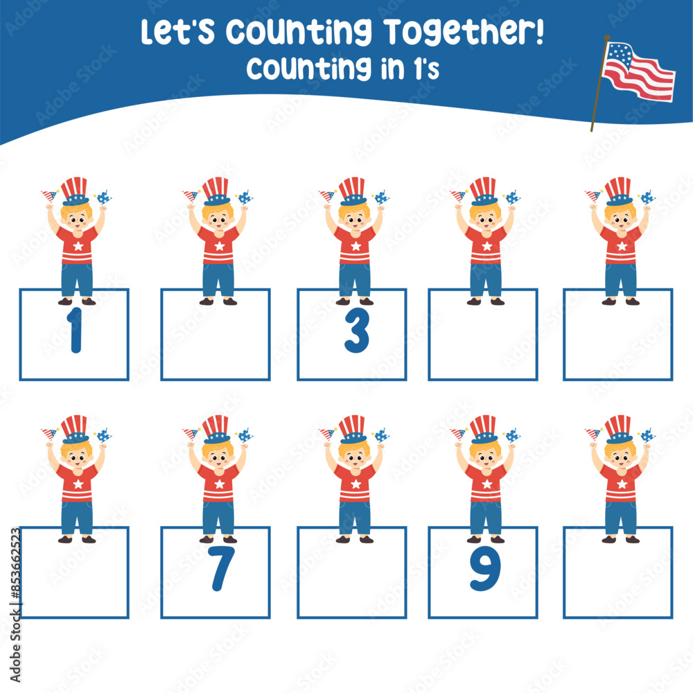 Mathematic counting worksheet. Math activity, count and write the ...