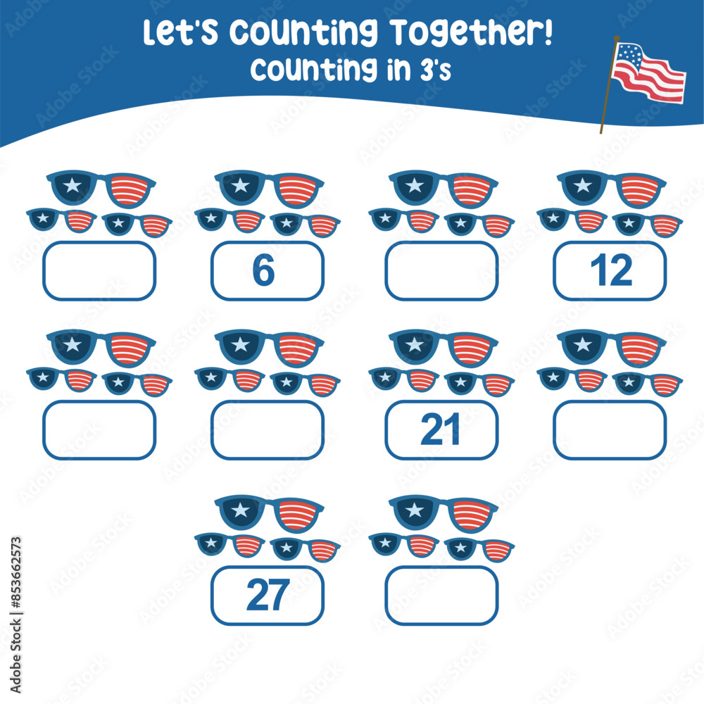 Mathematic counting worksheet. Math activity, count and write the ...