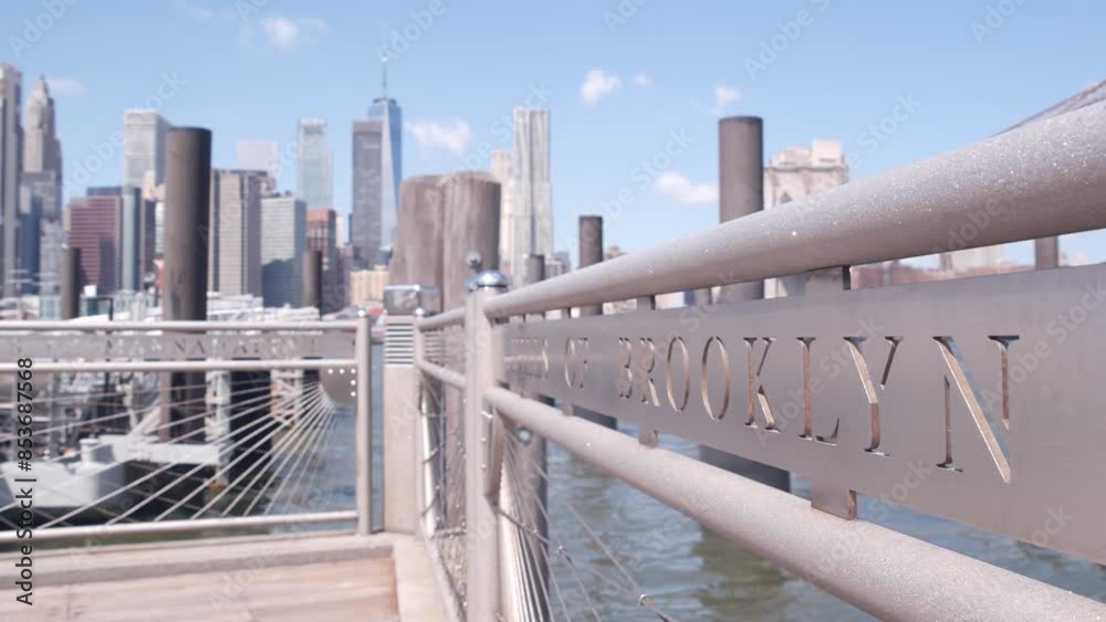 New York City Manhattan downtown skyline, financial district waterfront ...