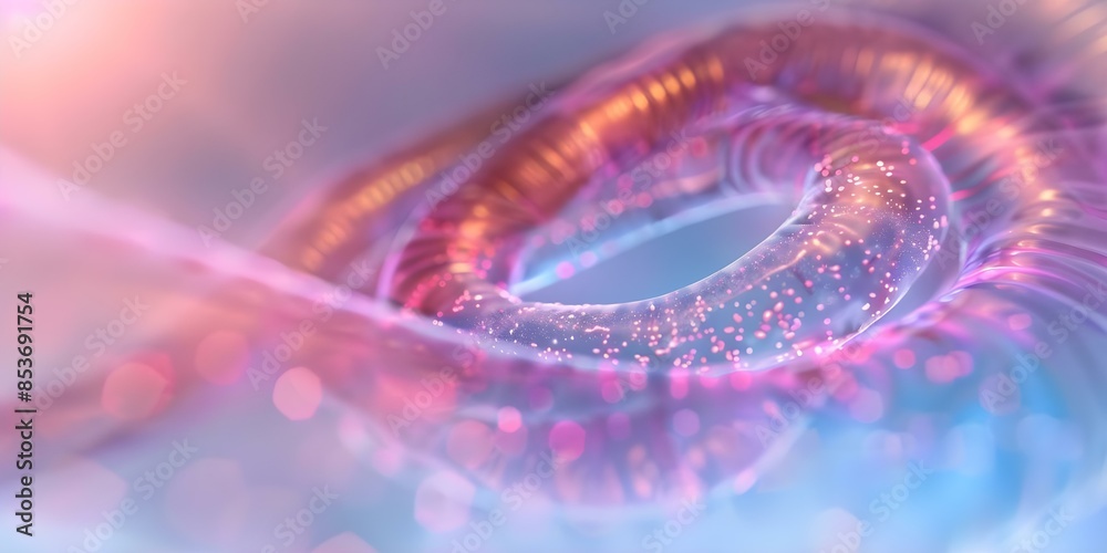 Detailed illustration of inflamed appendix in anatomical context ...