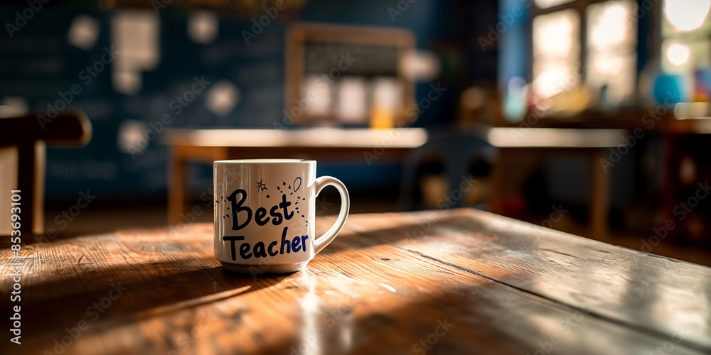 Best Teacher Mug on Desk, Classroom Appreciation | Teacher's Mug in ...