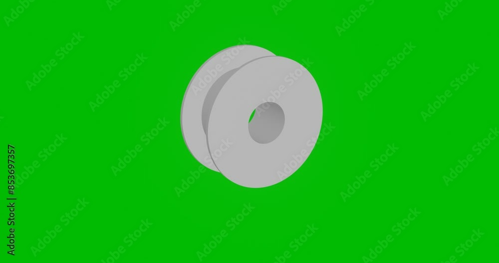 Animation of rotation of a white 3D printing filament symbol with ...