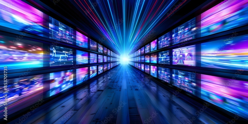 Diverse TV Programs Collage for Immersive Visual Experience. Concept TV ...