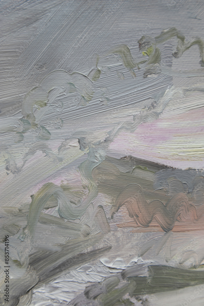 Nacre pastel color skyscape with early morning cloud cover. Beautiful ...