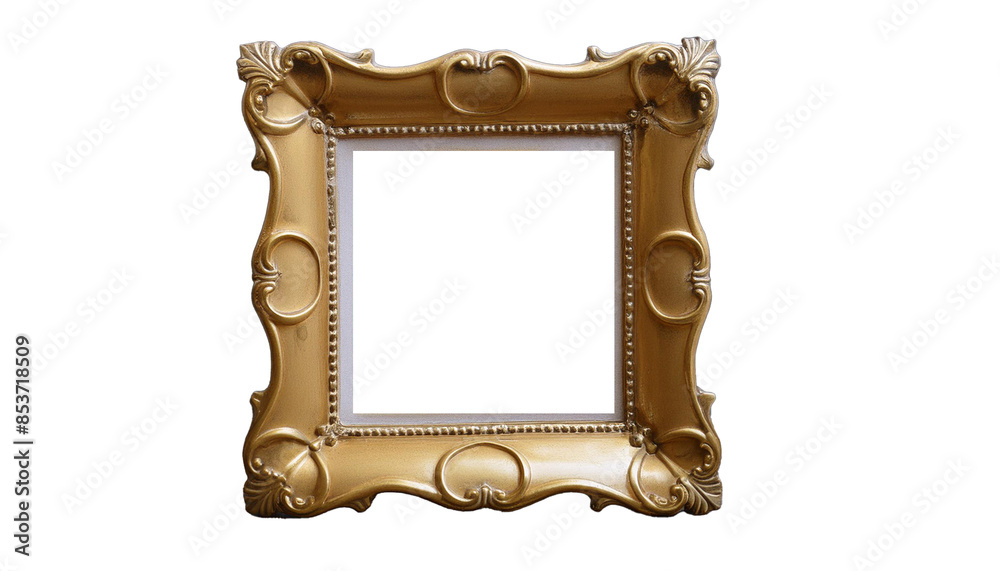 Luxurious Vintage Photo Frame with Ornate Border on Transparent ...