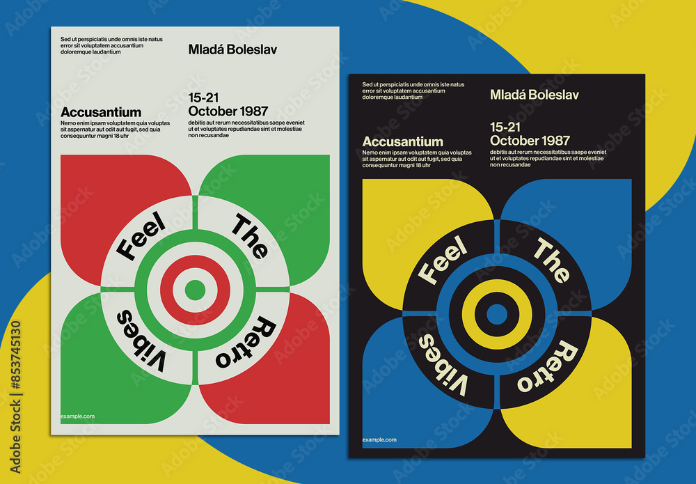 Vintage International Style Poster Layout Design Concept Stock Template ...