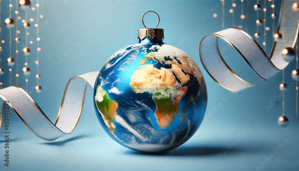 Realistic illustration of World Health Day, Earth globe encircled by a ...