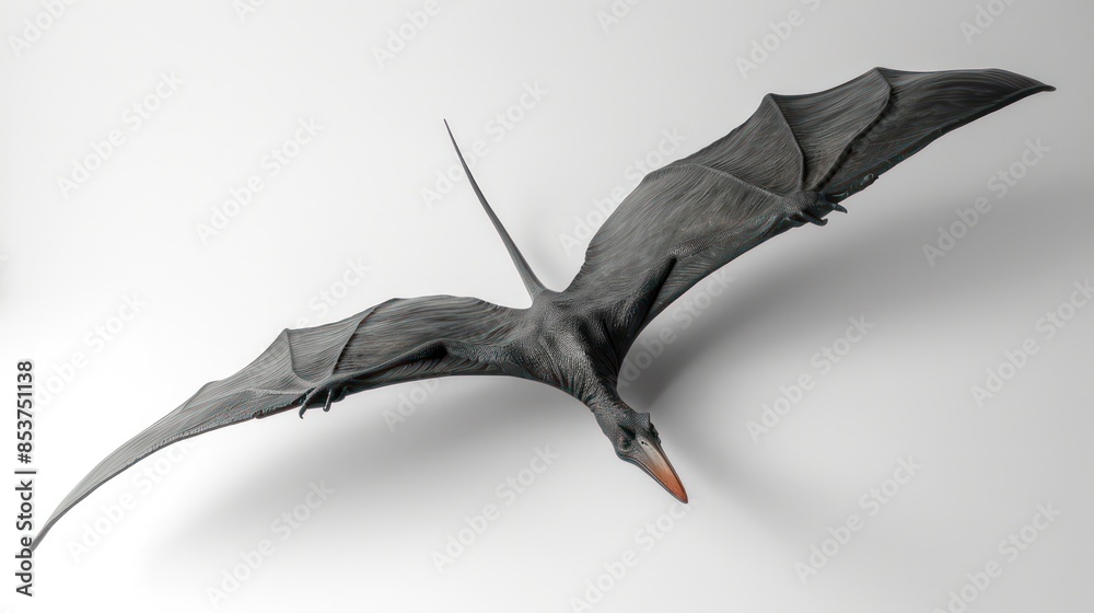 Realistic model of a flying pteranodon on a white background. By ...