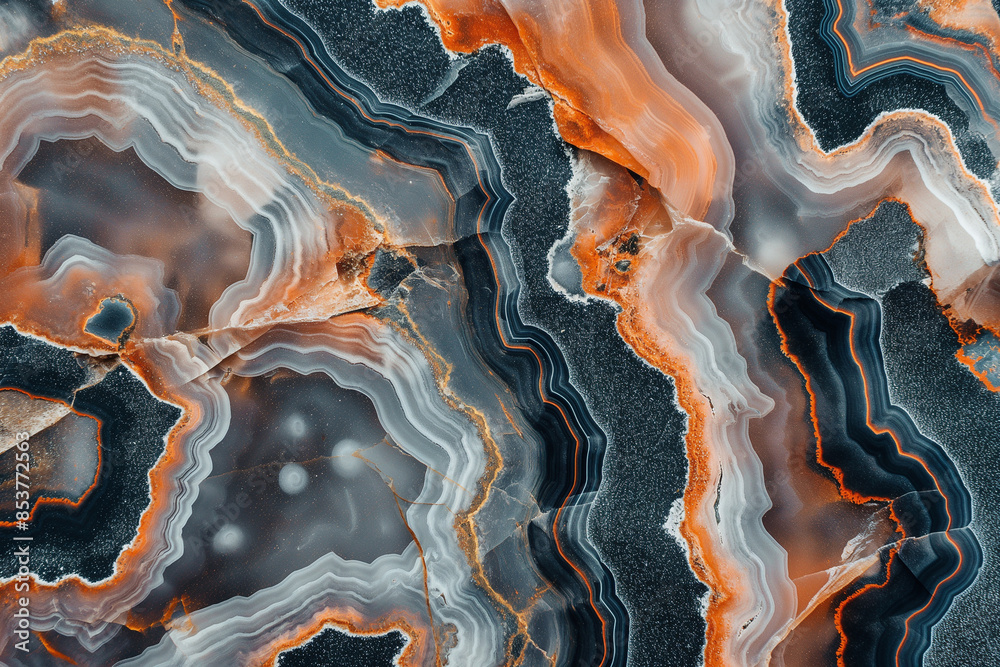 Natural mineral section background. Stone and crystals texture ...