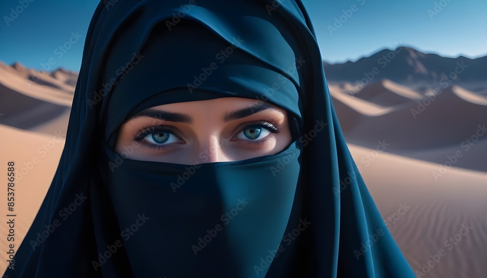 Arabic afghan arabian woman in a traditional veil burka niqab burqa ...