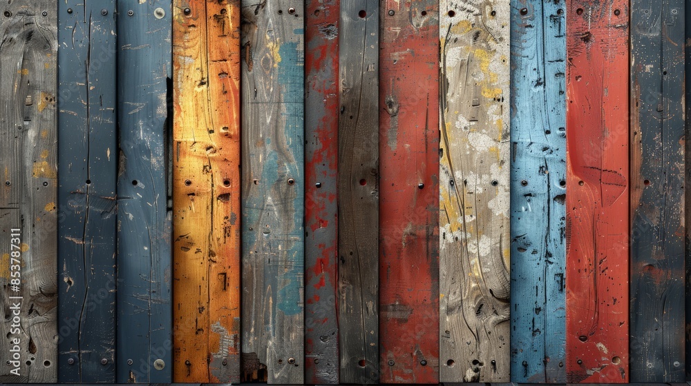 Rustic Wood and Digital Textures: Illustrate a backdrop combining ...