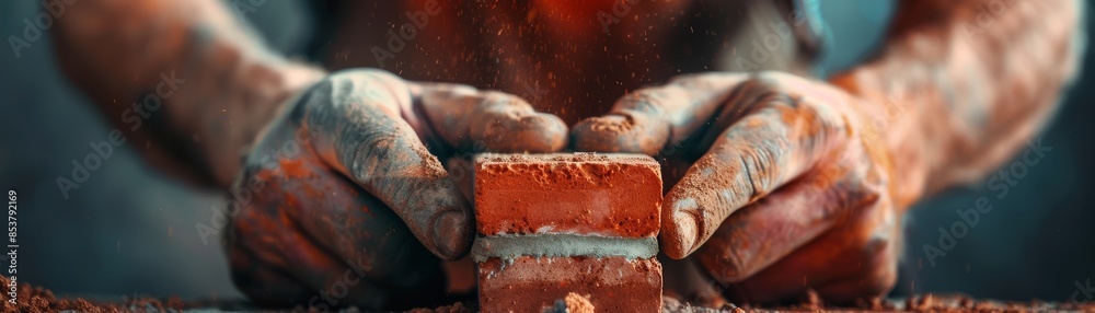 Mastering the Art of Bricklaying: Skilled Hands Precision-Placing ...