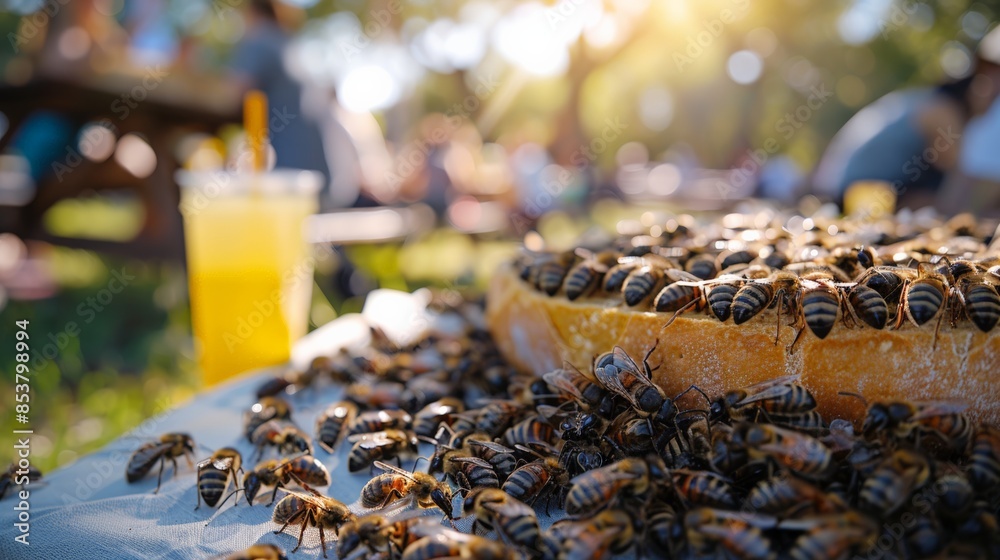 Ants on a Picnic: ants invading a picnic spread, adding a humorous and ...