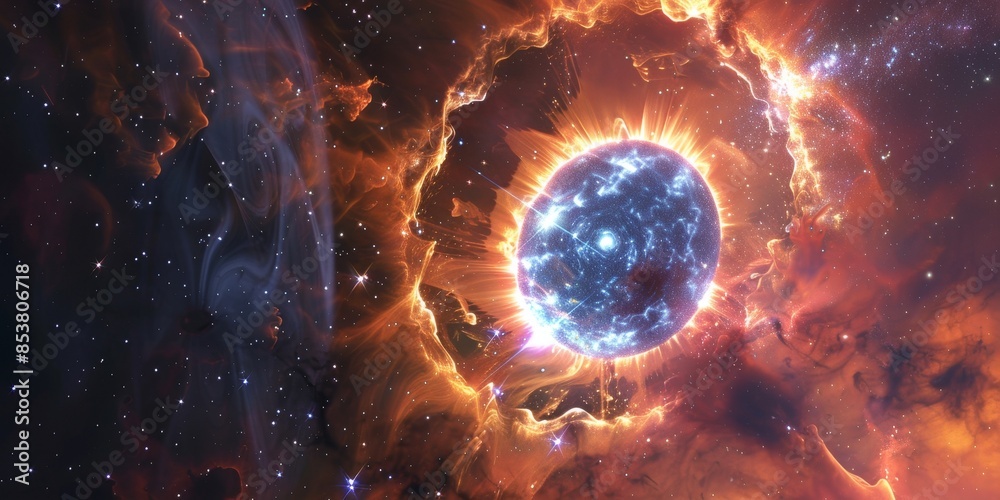 The supernova remnant of a star, the aftermath of a stellar explosion ...