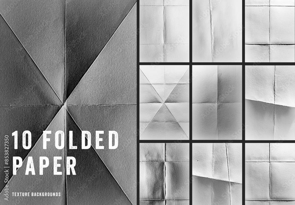 10 White Folded Paper Texture Overlays Stock Template | Adobe Stock