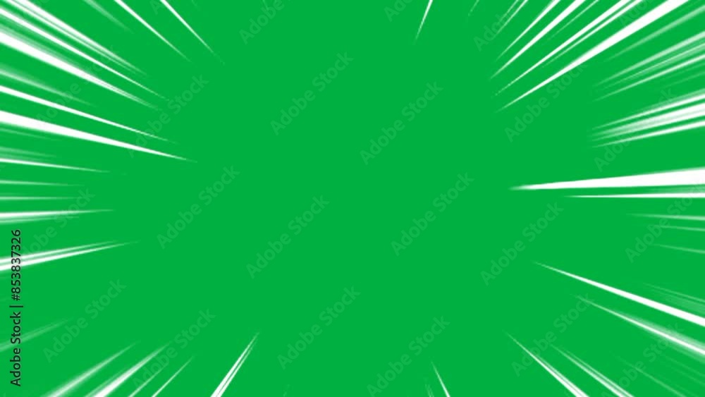 Anime speed line effect loop animation on green screen. Cartoon dynamic ...