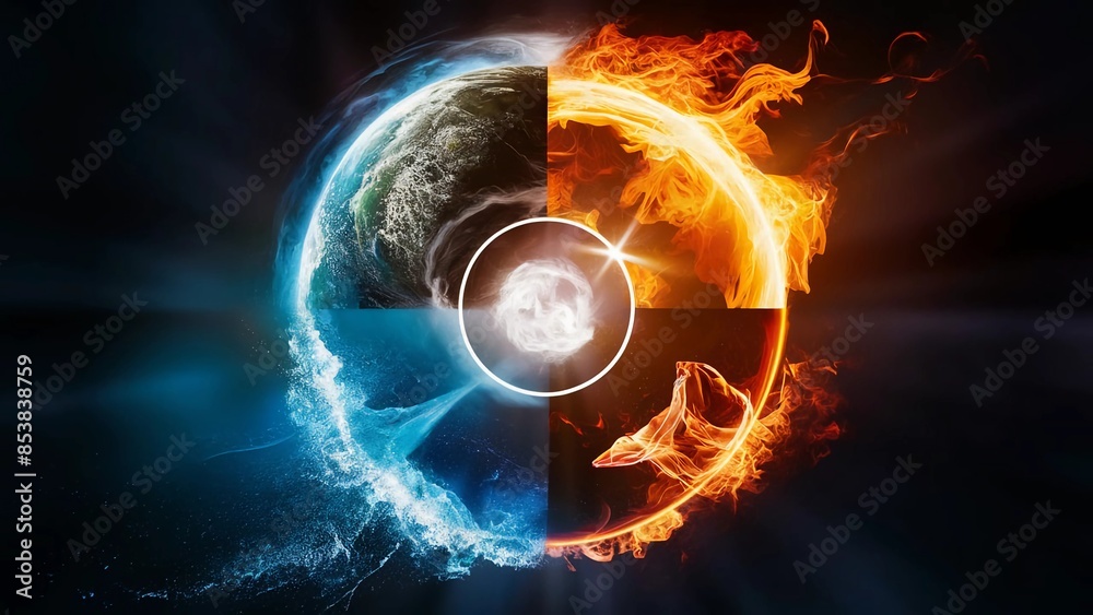 The four elements of nature in a breathtaking creative design. All four ...