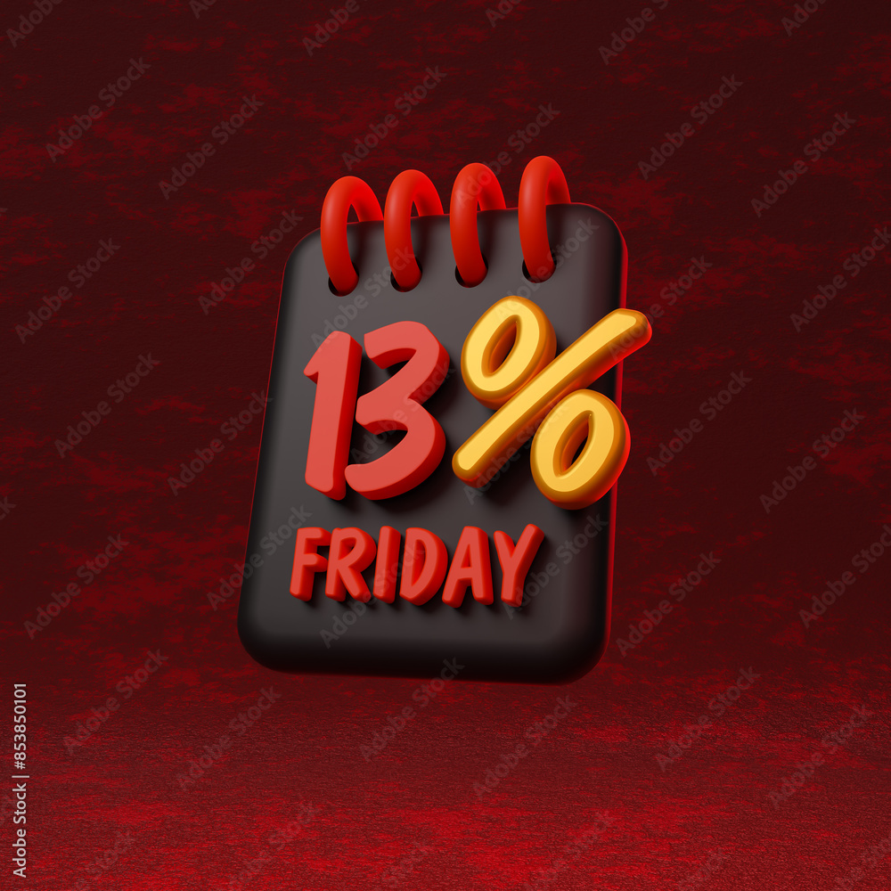 Friday the 13th sale. Calendar with Friday the 13th and percentages on ...