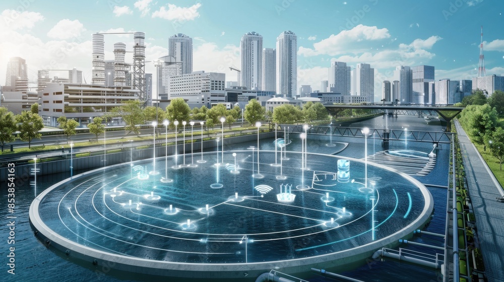 A smart city water treatment plant with IoT sensors and real-time ...