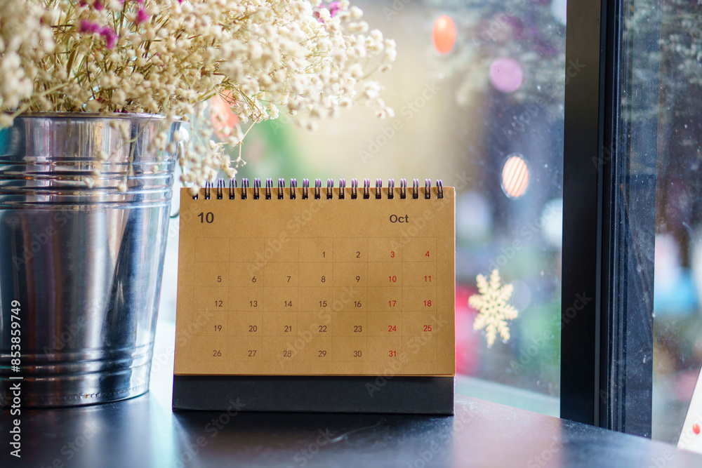 2024 Calendar desk place on table. Desktop Calender for Planner to plan ...