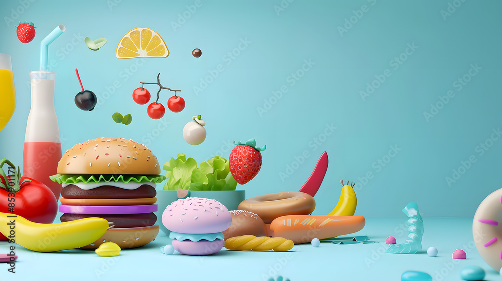 Cartoon food in 3D brings a playful and appetizing dimension to ...