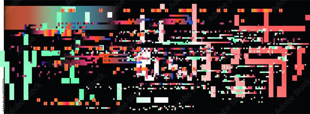 Vector illustration of visual disturbances with the effect of backlight ...