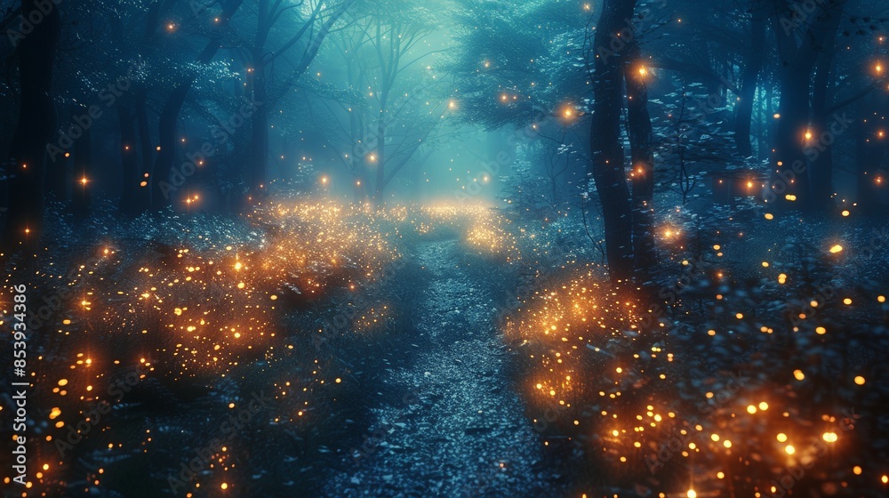 Firefly Glow: Capture the glow of fireflies in a dusky evening forest ...