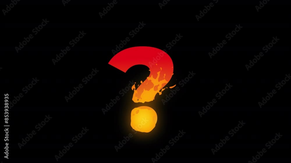 Question Mark burning text,Fire burning alphabets 2D style, Epic Fire ...