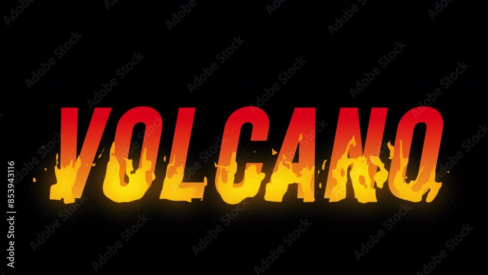 Volcano burning text,Fire burning alphabets 2D style, Epic Fire ...