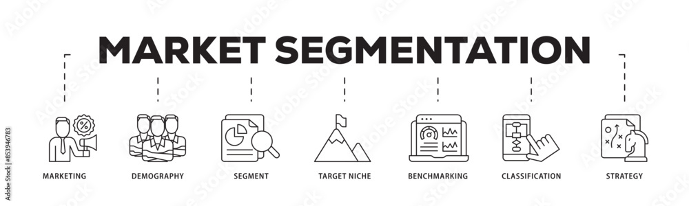 Market segmentation icon infographic illustration concept with icon of ...