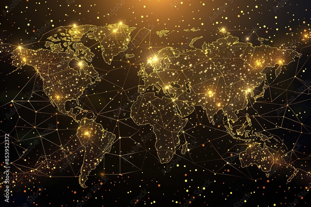 seamless pattern flat illustration style, world map Low poly design of ...