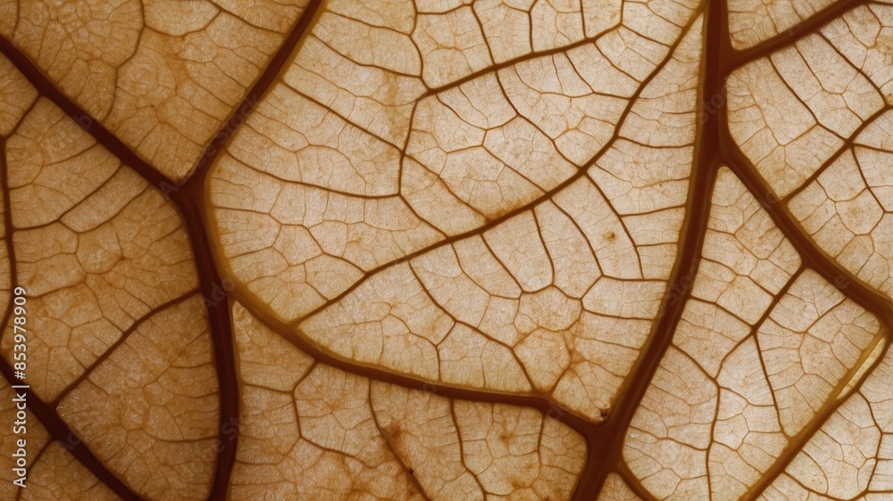 Microscopic leaf structure. Macro shot leaf background. Light falling ...