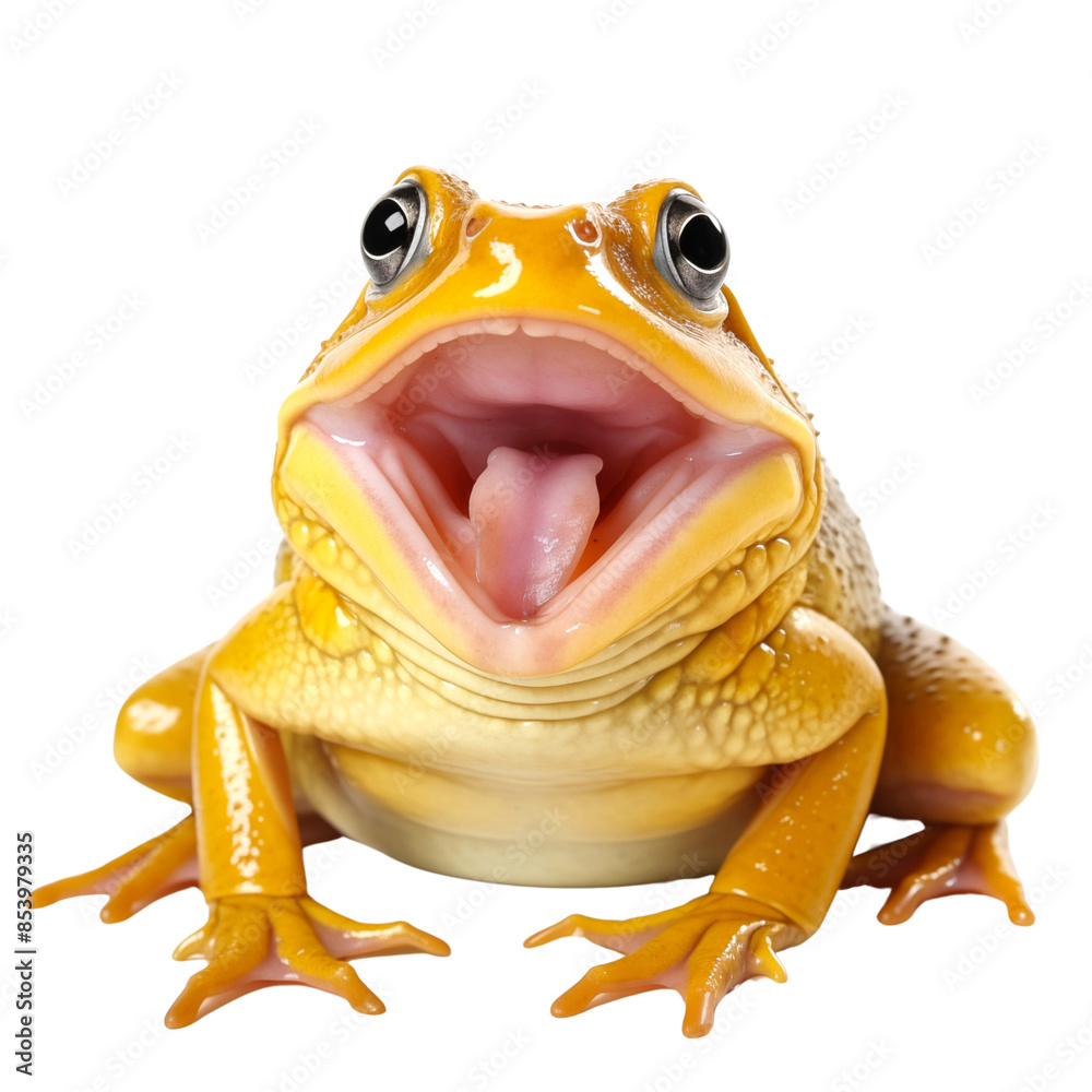 Adorable Small Common Frog with a Cute Smile isolated on a transparent ...