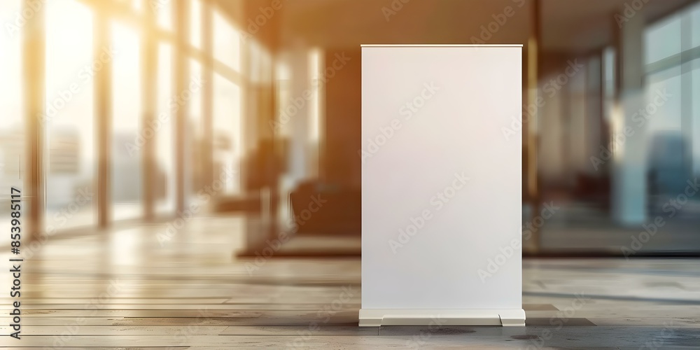 Design of a white roll-up banner for demonstration purposes. Concept ...