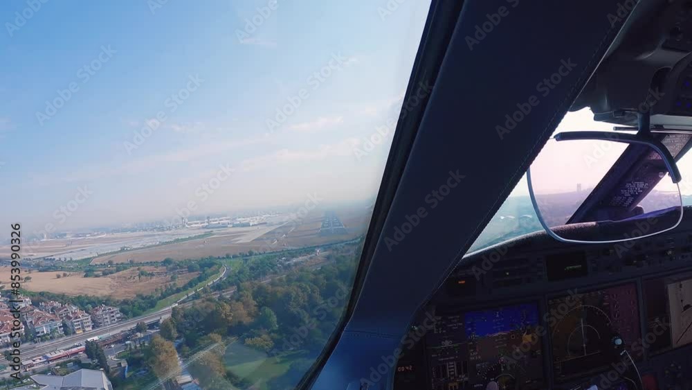 Real time landing view from inside a jet cockpit. Cockpit View Of Pilot ...