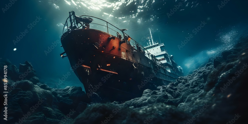 Giant cargo ship capsizes sinking into ocean depths swallowed by the ...